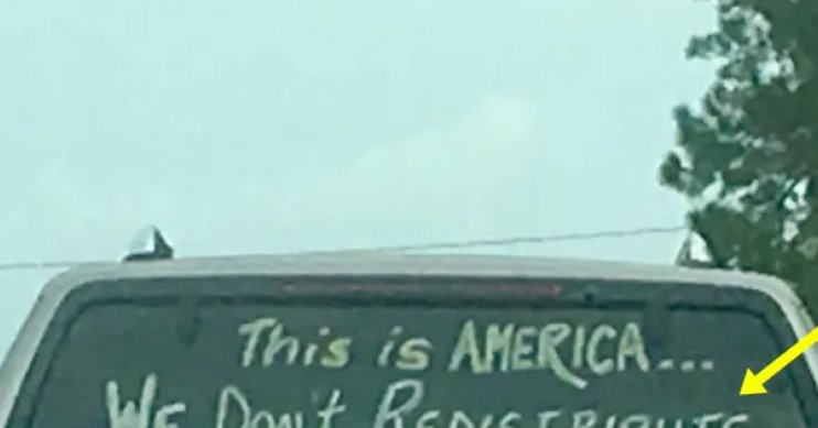 Controversial Message Scrawled On The Back Of An SUV Goes Viral - Top ...