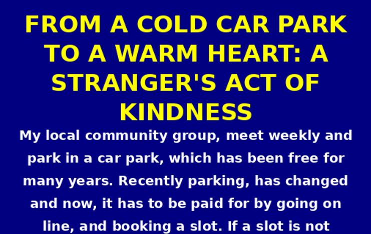 From a Cold Car Park to a Warm Heart: A Stranger's Act of Kindness ...