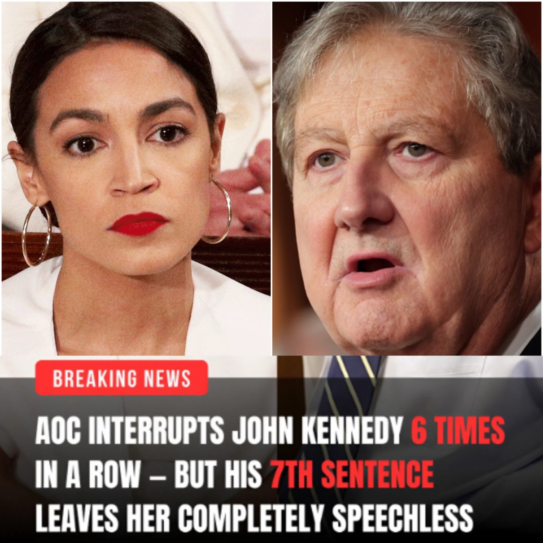 BREAKING: AOC Interrupts John Kennedy 6 Times in a Row, But His 7th Sentence Leaves Her ...